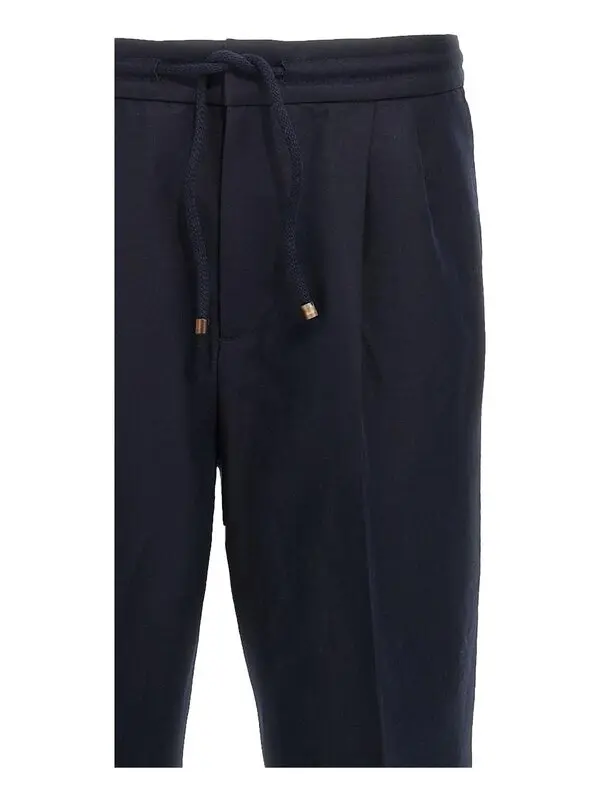 Brunello Cucinelli Linen Blend Trousers - Blue
