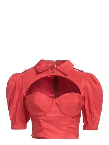 Elisabetta Franchi Taffeta Crop Top - Red