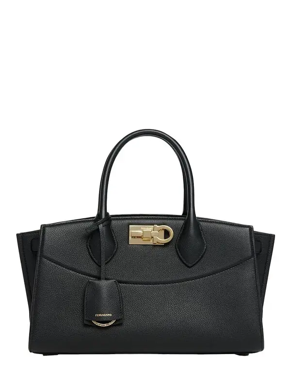 FERRAGAMO Soft Leather Top-handle Bag - Nero