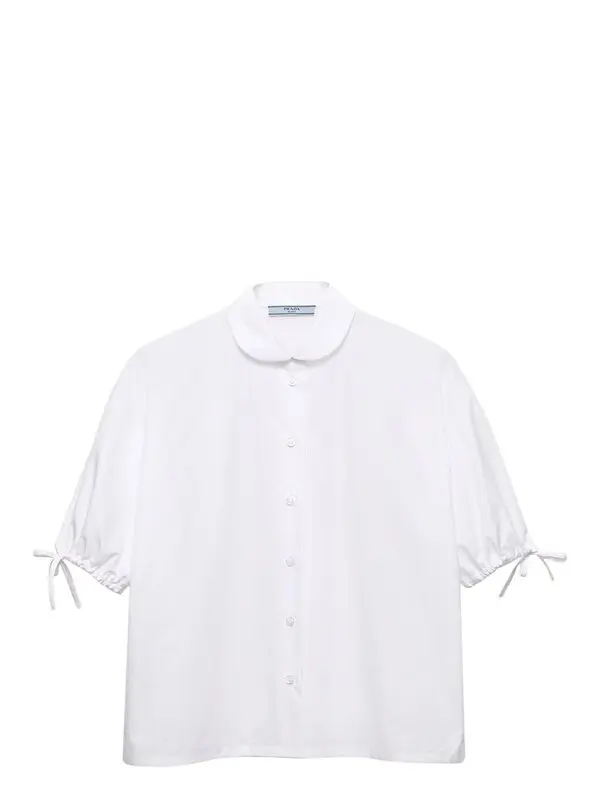 Prada Drawstring Cuff Poplin Shirt - Bianco