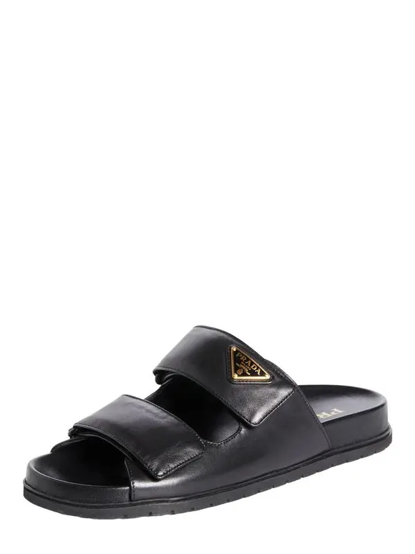 Prada Double Band Slide Sandal - Nero