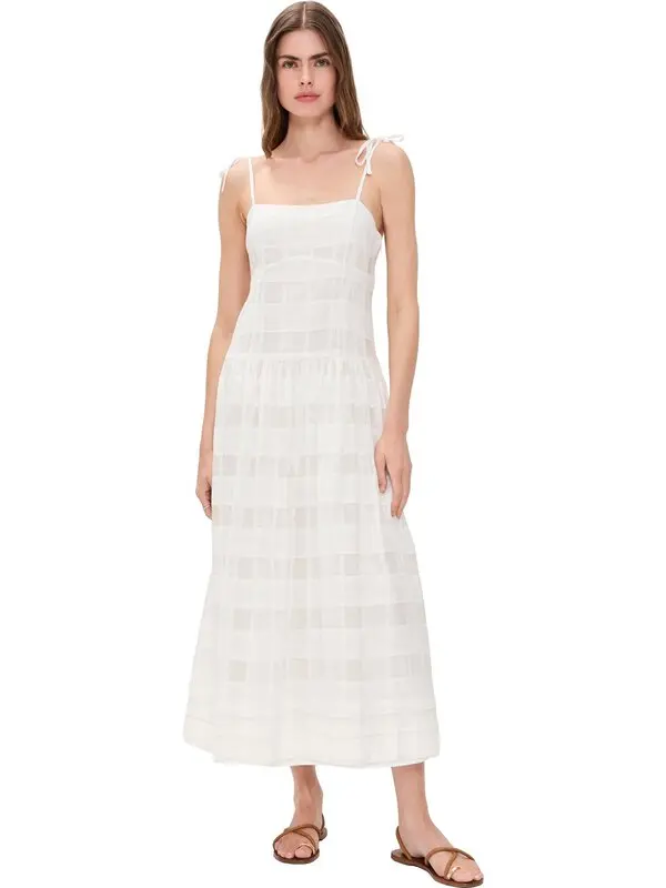 Rag & Bone Presley Plaid Midi Dress - White