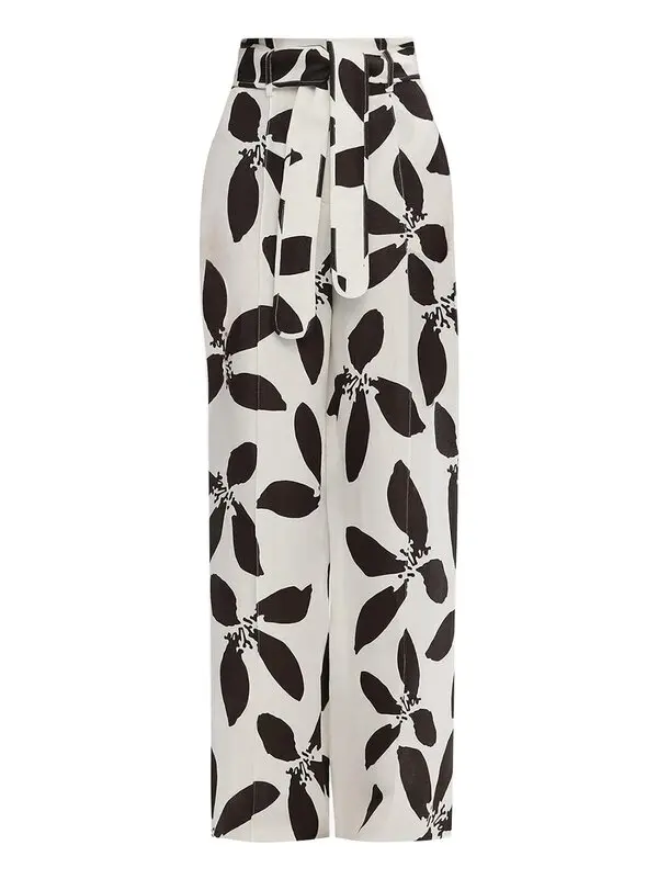 Significant Other Jennifer Floral Wide-leg Pants - Cream Blossom