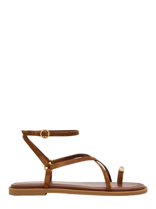 Rag & Bone Suede Strappy Toe-ring Sandals - Umbersd