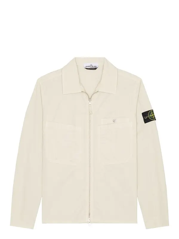 Stone Island Overshirt In Cream - Sand