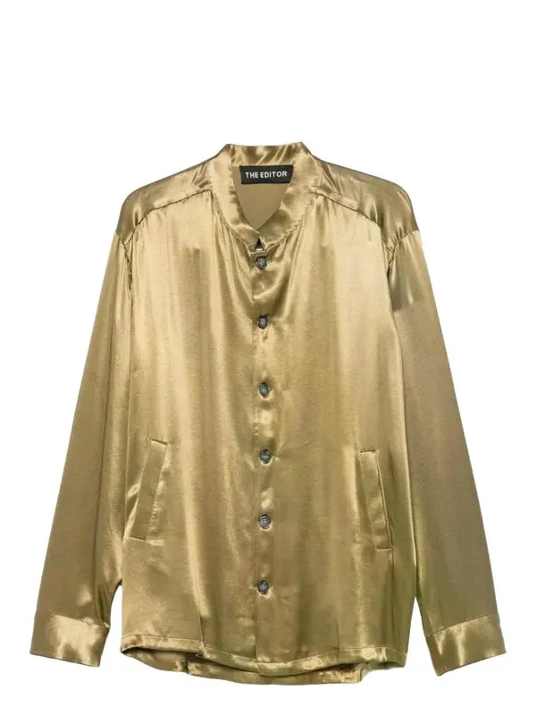 THE EDITOR Satin Shirt - Green