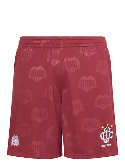 Carhartt Work In Progress Football Woven Shorts - Heart Jacquard, Mulberry