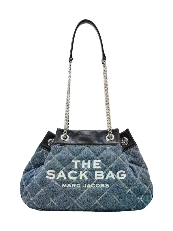 Marc Jacobs Quilted Denim Chain Sack Bag - Blue