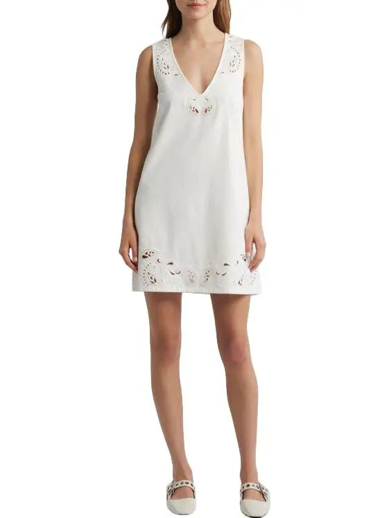Rag & Bone Eyelet Sleeveless Mini Dress - White