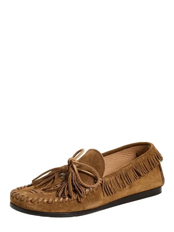 Isabel Marant Fitza Suede Moccasins - Cognac