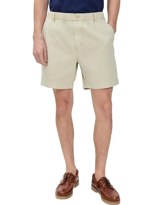 ALEX MILL Herringbone Pull-on Shorts - Stoneware