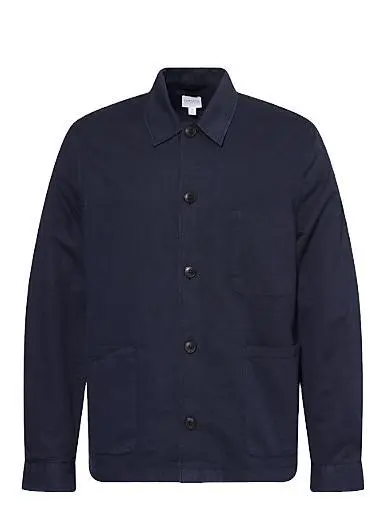 Sunspel Twin-pocket Cotton And Linen-blend Jacket - Navy1