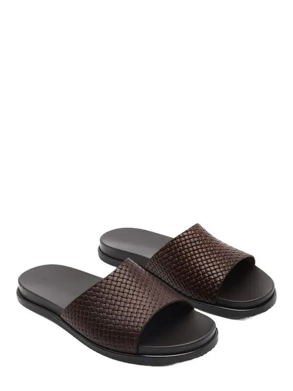 SCAROSSO Tito Sliders - Brown Calf