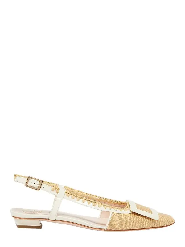 ROGER VIVIER Belle Vivier Buckle Slingback Pumps - Crema Chiaro Cire