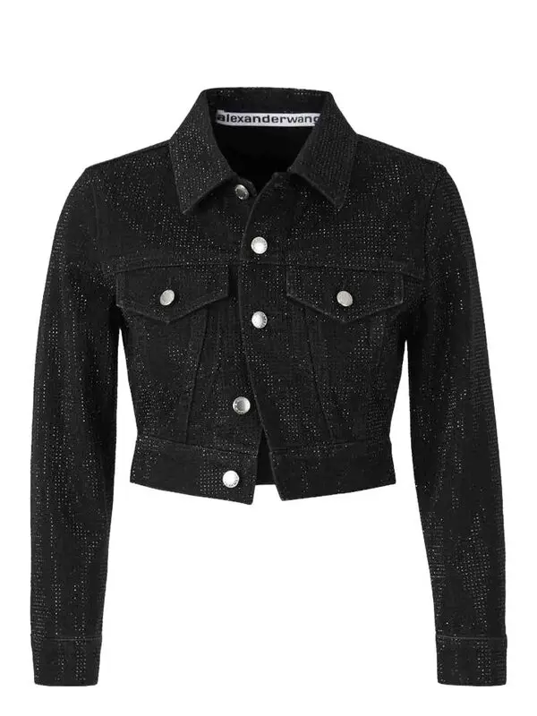 Alexander Wang Denim Glitter Jacket - Black