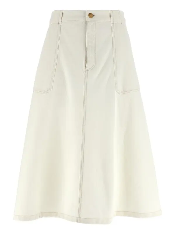 A.p.c. Laurie Flared Midi Skirt - White