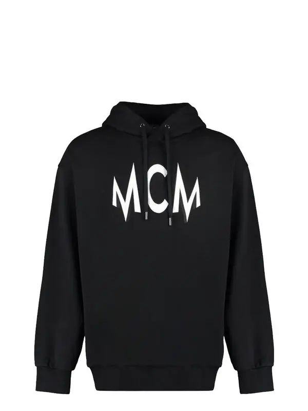 Mcm Logo Intarsia Hoodie - Black