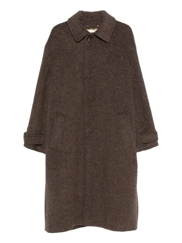 Golden Goose Teddy-effect Logo Coat - Brown