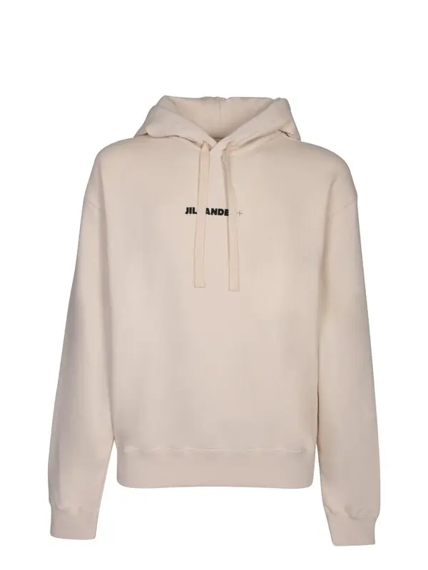 JIL SANDER Cotton Logo Hoodie - White