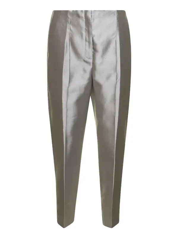 Theory Cigarette Silk Pants - Grey