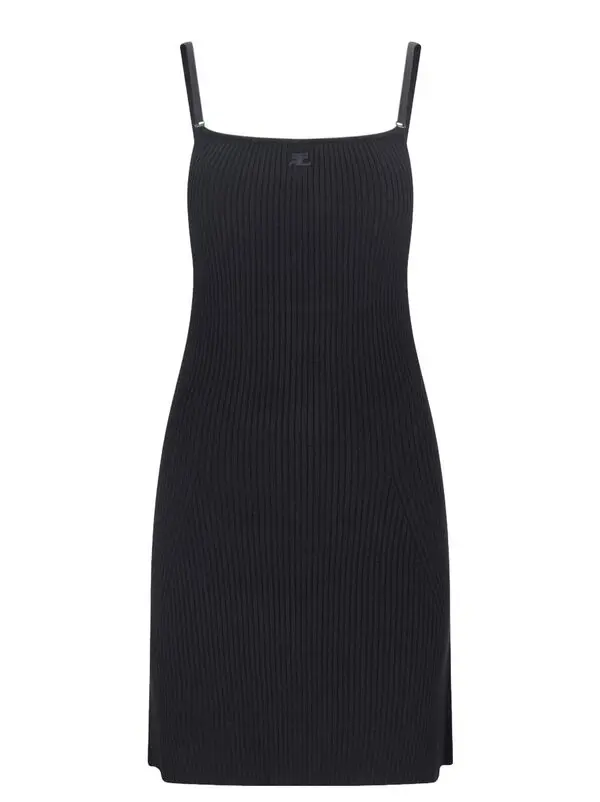 COURREGES Logo Mini Dress - Black