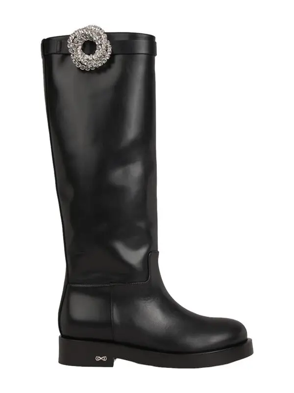 Mach & Mach Galaxy Leather Boots - Black