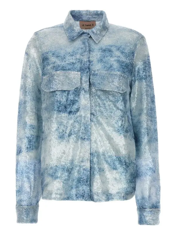 LE TWINS Daniela Sequin Shirt - Blue