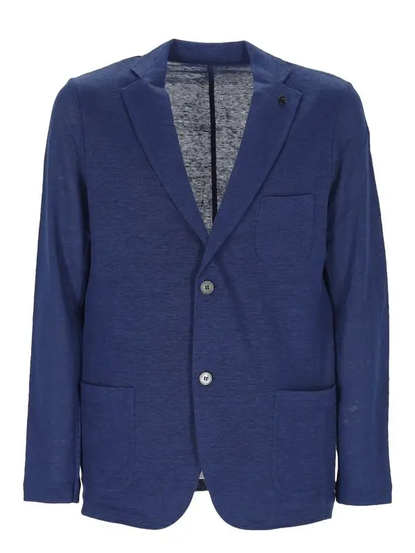 GRAN SASSO Double-breasted Linen Jacket - Multicolor