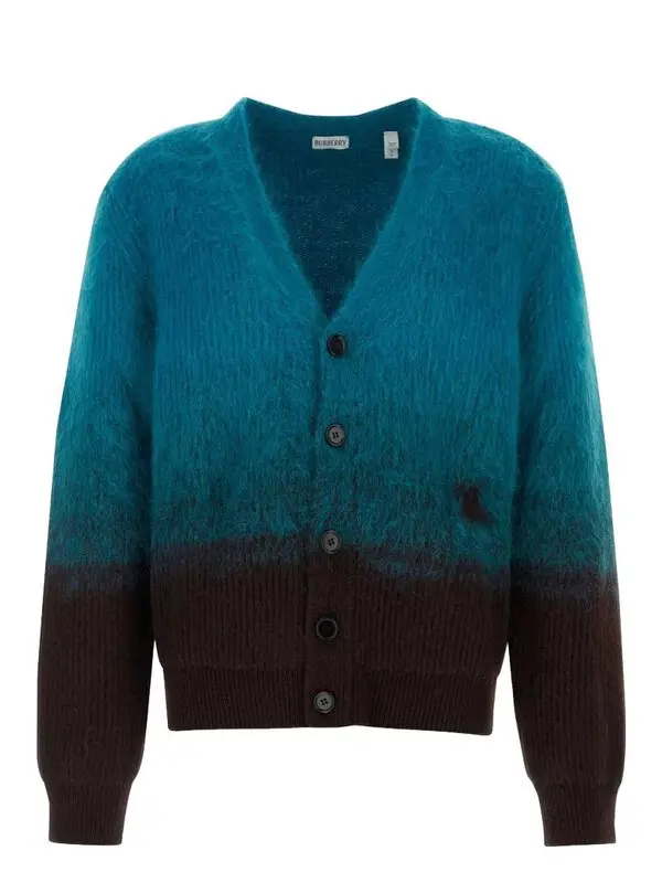 Burberry Two-tone Wool Blend Cardigan - Printed