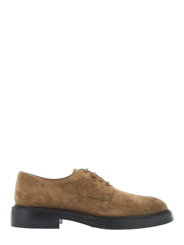 TOD'S Suede Lace-up Derby - Beige