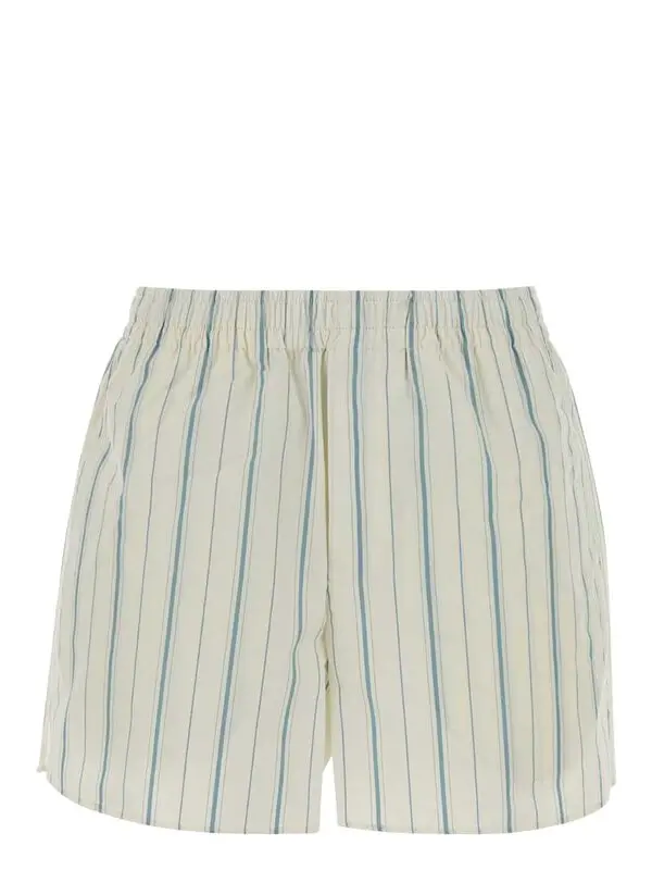 Ami Embroidered Striped Bermuda Shorts - Stripped