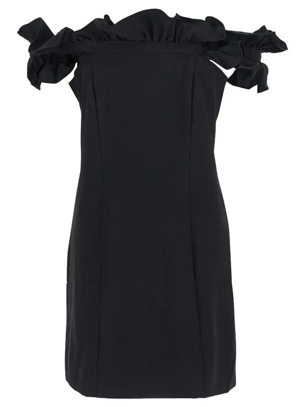 Remain Birger Christensen Ruffle Embellished Tech Fabric Dress - Black