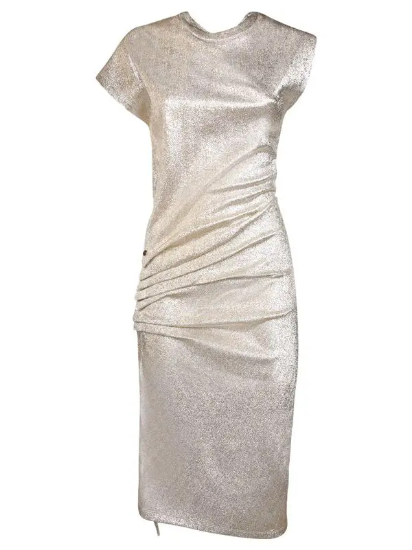 Rabanne Asymmetric Draped Dress - Grey