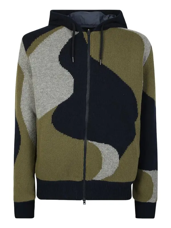 Herno Intarsia Knit Bomber Jacket - Multicolor
