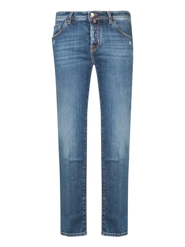 Jacob Cohen Five-pocket Jeans With Distressed Details - Blue