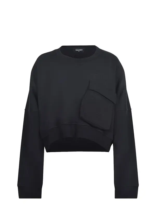 Dsquared2 Cotton Blend Sweatshirt - Black