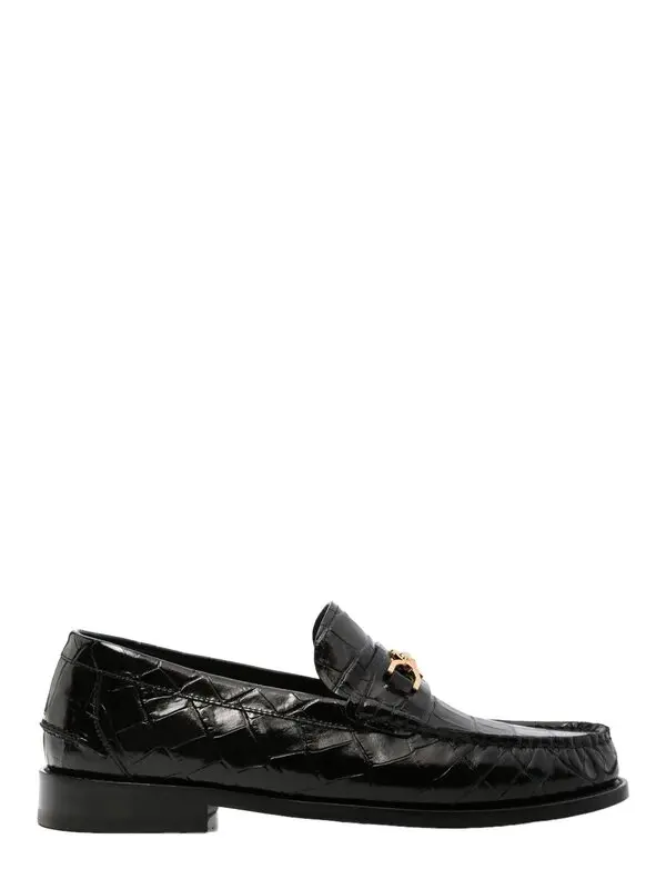 Versace Flat Shoes - Black+versace Gold