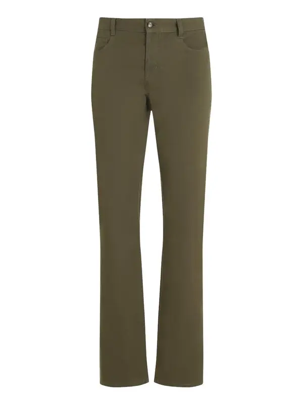 Saint Laurent Slim Fit Cotton Pants - Green