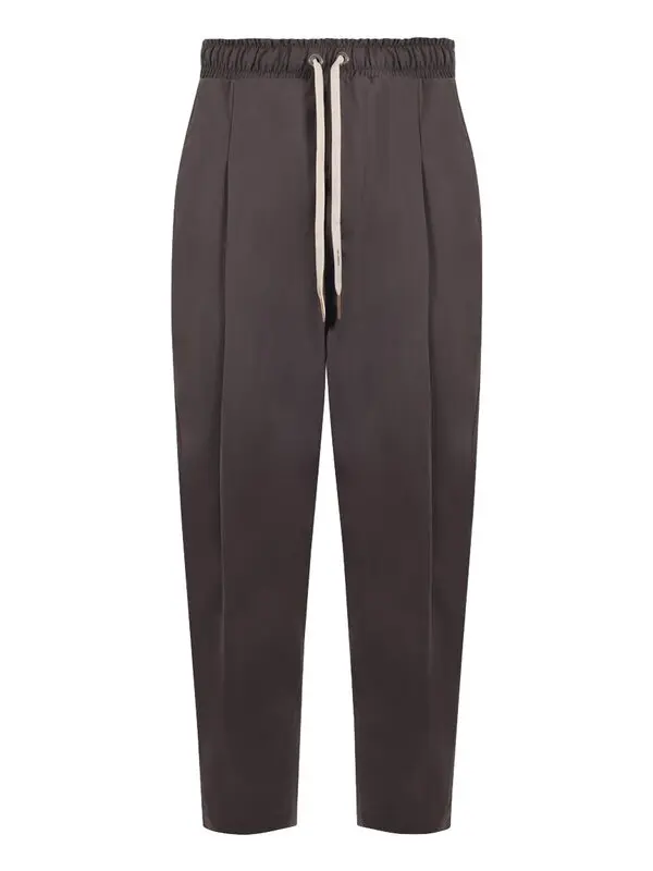 YES LONDON Techno Wool Calf Length Trousers - Fango