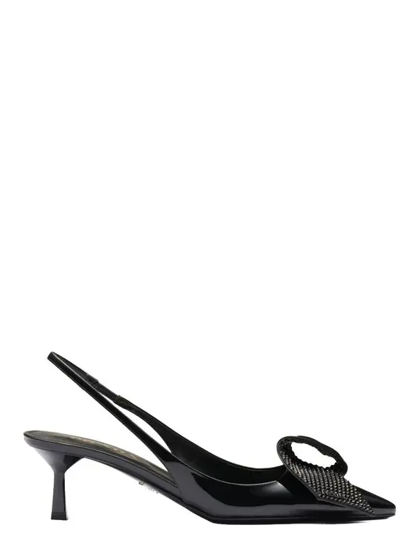 Prada 55mm Crystal-embellished Slingback Pumps - Black