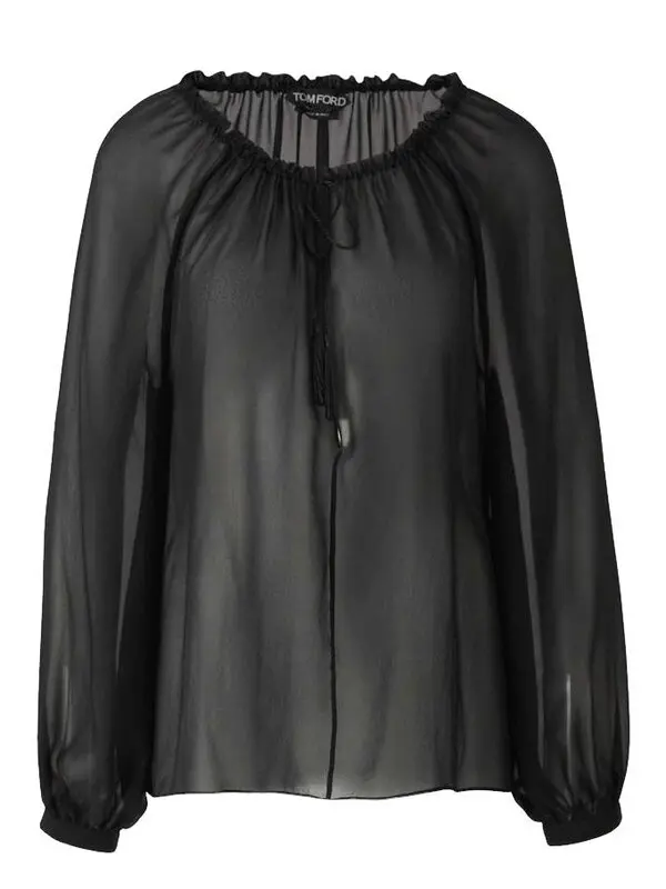 TOM FORD Silk Georgette Blouse - Black