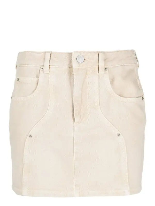Isabel Marant Vesna Denim Mini Skirt - Beige