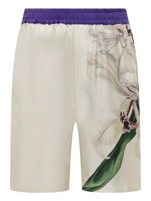 PIERRE-LOUIS MASCIA Silk Floral Shorts - White