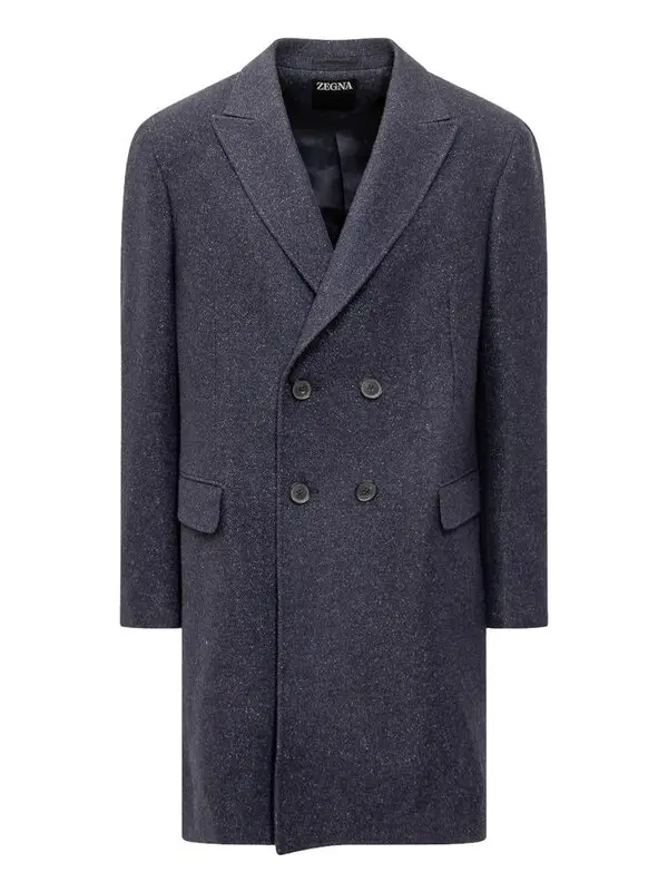 Zegna Long Sleeved Wool-blend Coat - Multicolor