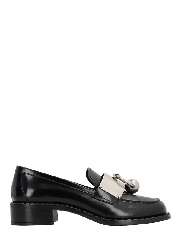 Prada Brushed Leather Loafers - Black