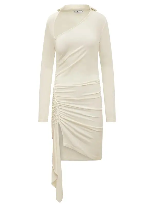 Off-White Vi-crepe Mini Dress - Yellow