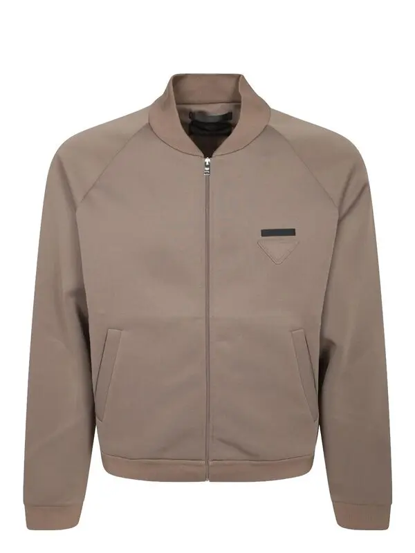 Prada Technical Fabric Bomber Jacket - Brown