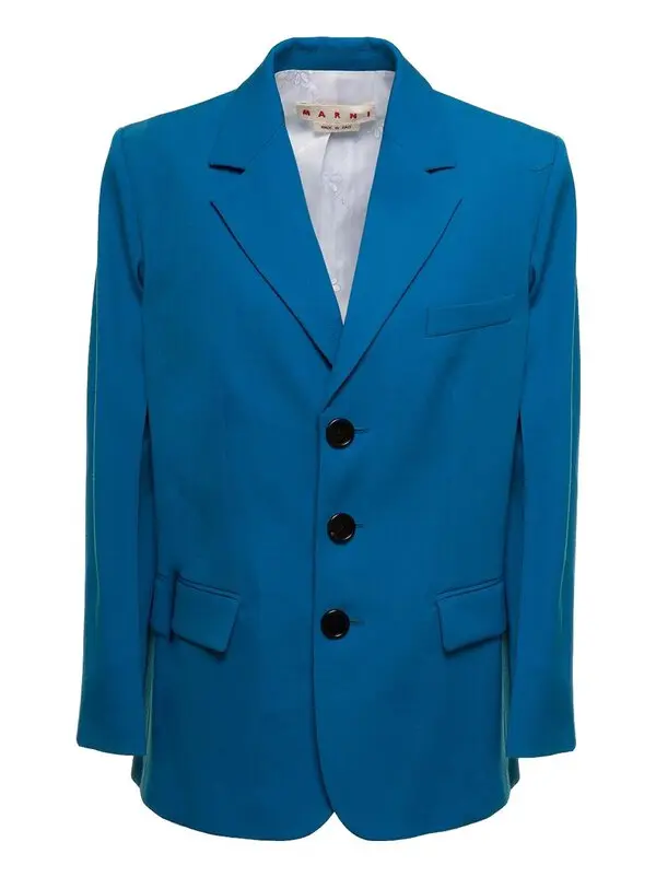Marni Single-breasted Wool Blazer - Blue