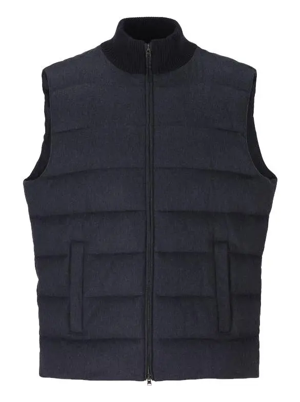 Herno Silk And Cashmere Blend Padded Vest - Blue