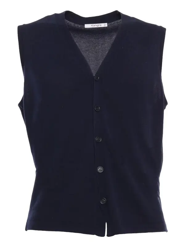 KANGRA Knitted Cotton Vest - Blue